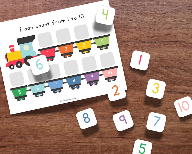 Train Number Matching Activity, Montessori Toddler Homeschool Learning ...