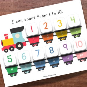 Train Number Matching Activity, Montessori Toddler Homeschool Learning ...