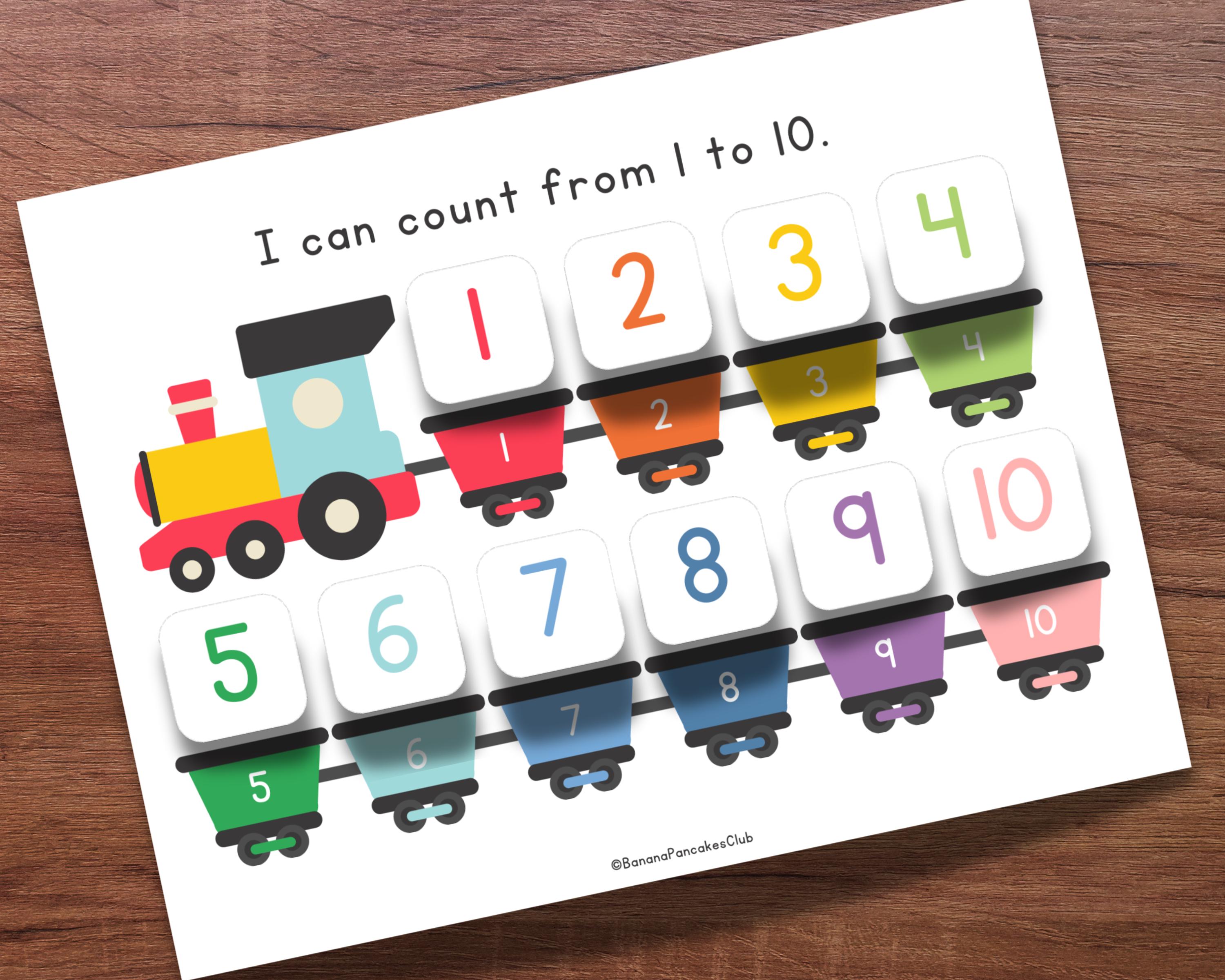 Train Number Matching Activity, Montessori Toddler Homeschool Learning ...