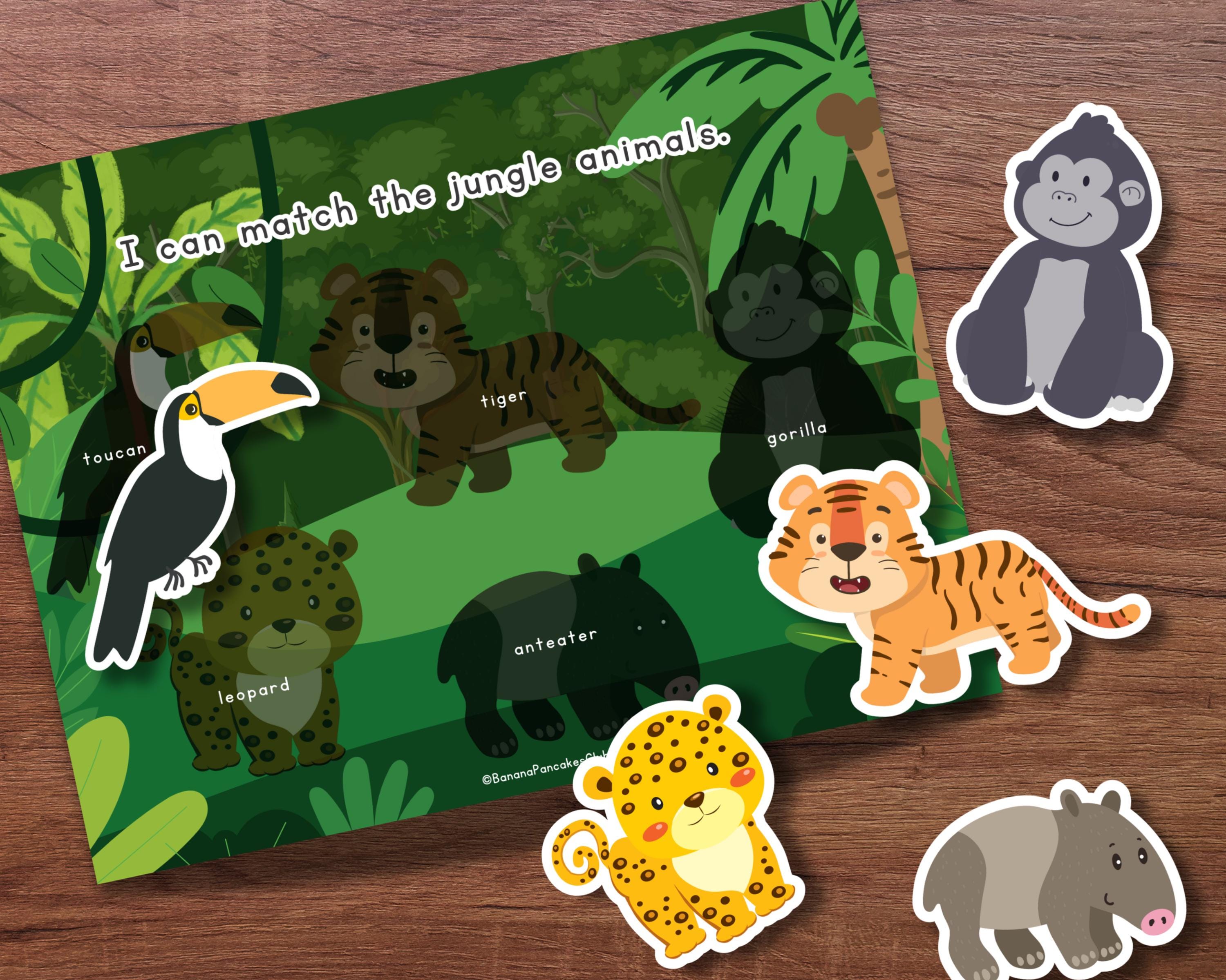 Jungle Animal Shadow Matching Activity: Montessori Learning (PDF ...