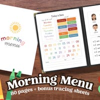 Morning Menu Homeschool Preschool Workbook Kindergarten Prep Watercolor ...