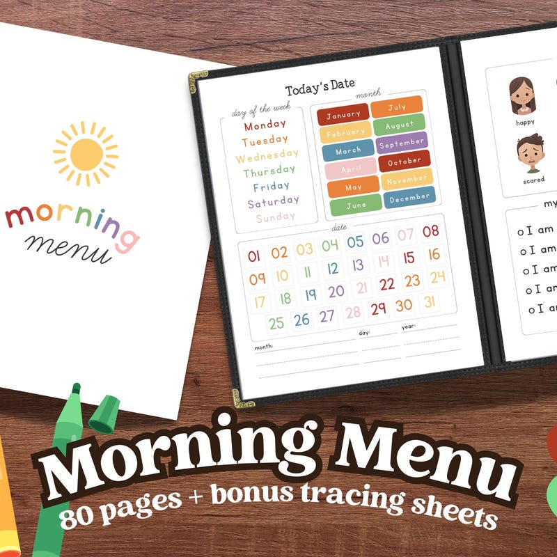 Printable Homeschool Morning Menu - Etsy