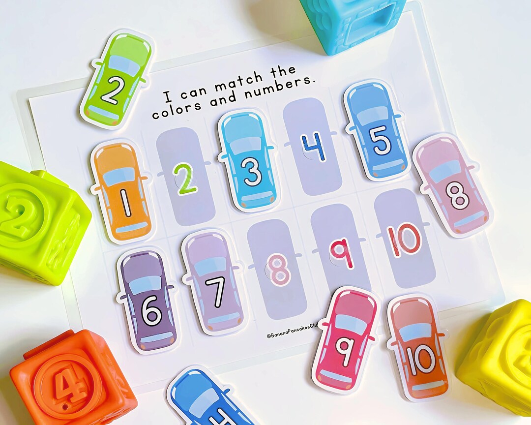Car Number Matching Activity, Montessori Toddler Homeschool Learning ...