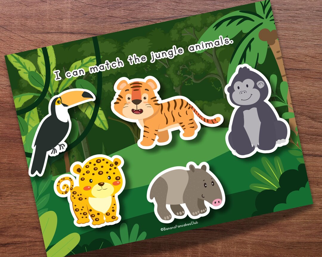 Jungle Animal Shadow Matching Activity: Montessori Learning (PDF ...