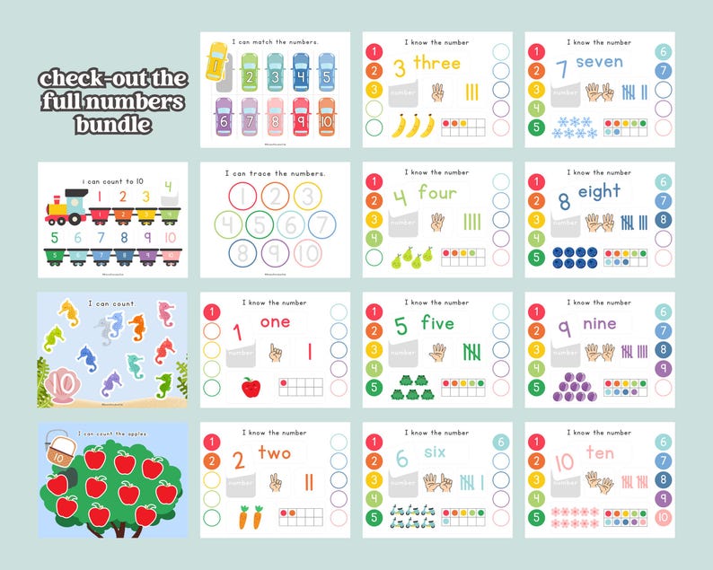Train Number Matching Activity, Montessori Toddler Homeschool Learning ...