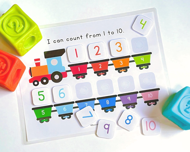 Train Number Matching Activity, Montessori Toddler Homeschool Learning ...