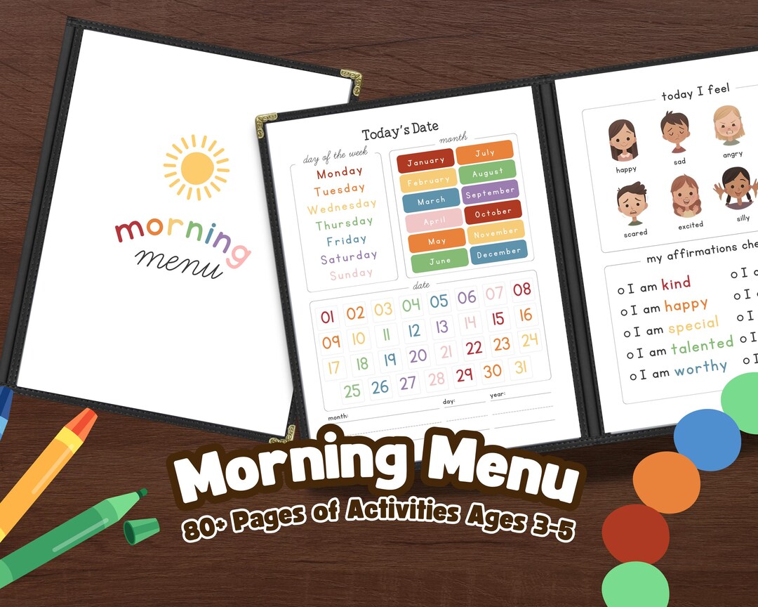 Toddler Morning Menu, Preschool Kindergarten Homeschool, Morning Time ...