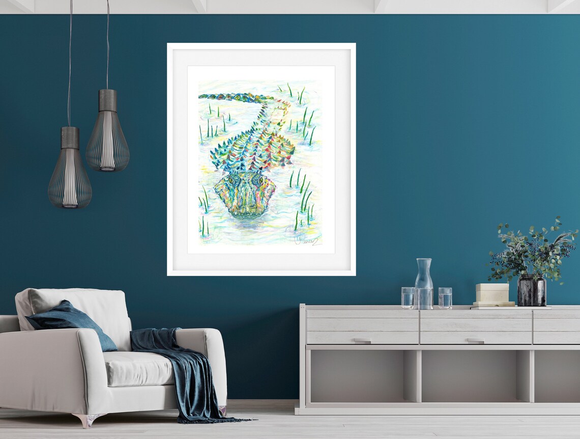 Alligator Print, Alligator Art, Southern Decor, Animal Art, Reptile Art ...