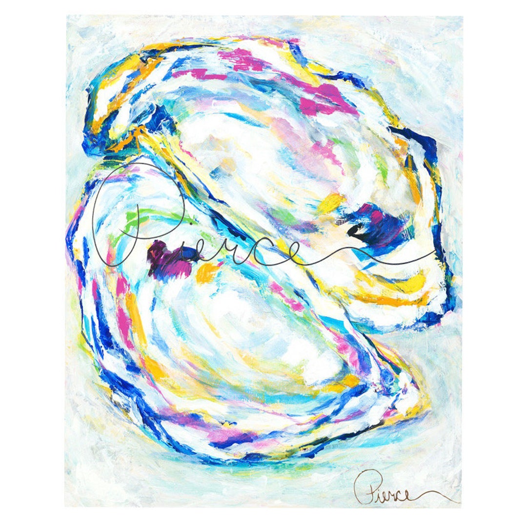 Oyster Print Oyster Art Southern Decor Animal Coastal Wall - Etsy