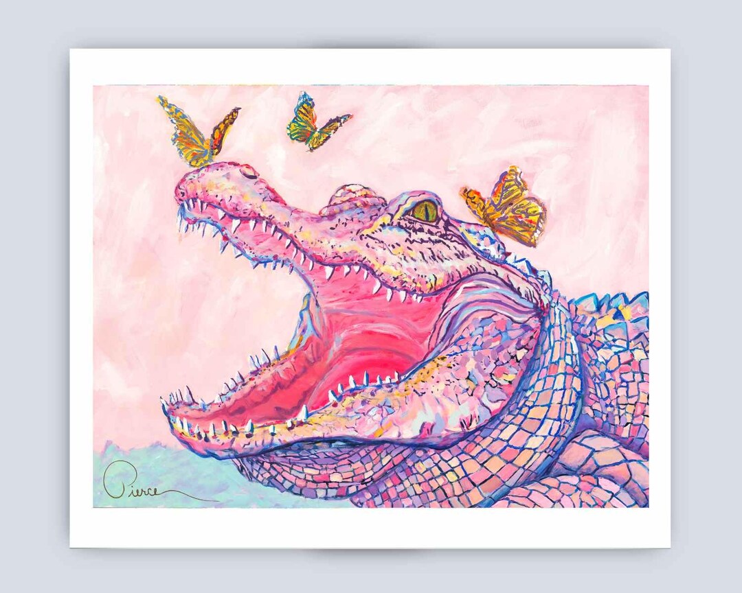 Alligator Print, Alligator Art, Southern Decor, Animal Art, Reptile Art ...