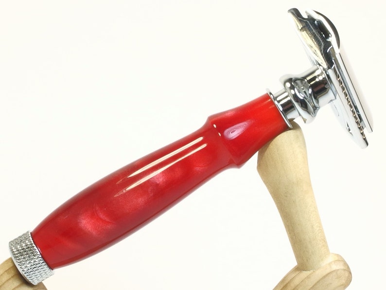 Double Edge Razor Ergonomic Handle in Candy Apple Red Acrylic | Etsy