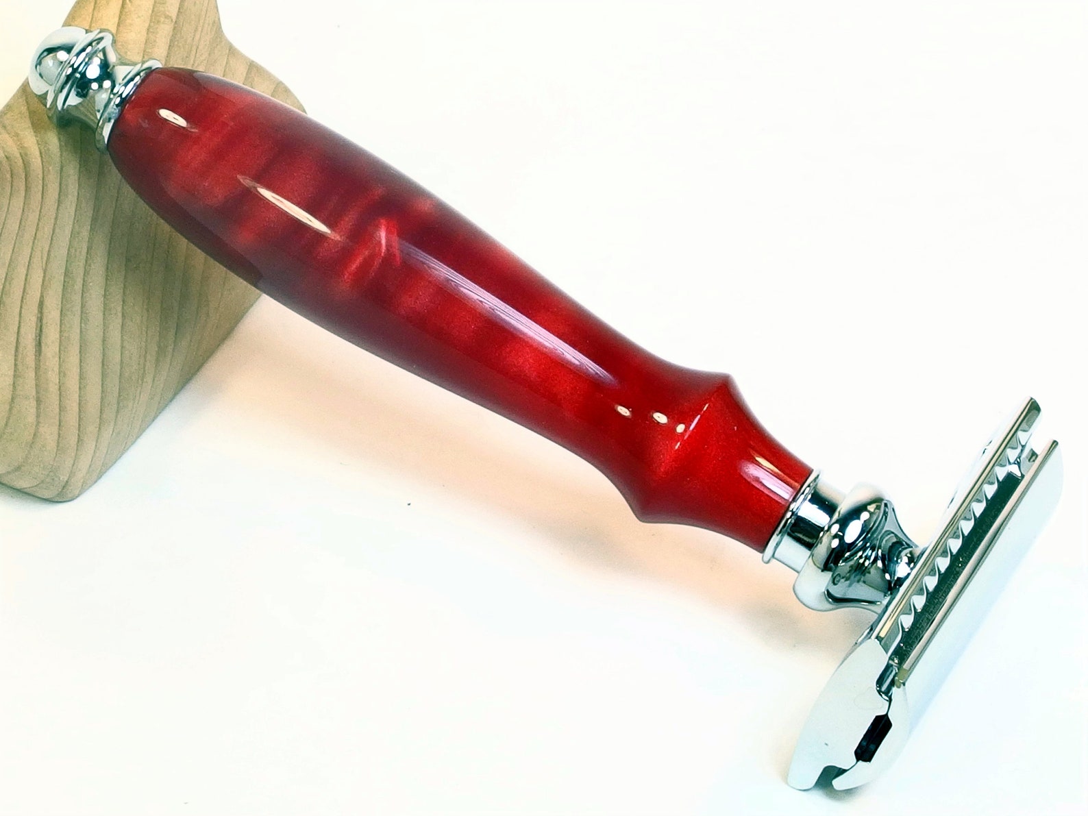 Double Edge Razor Ergonomic Handle in Candy Apple Red Acrylic - Etsy