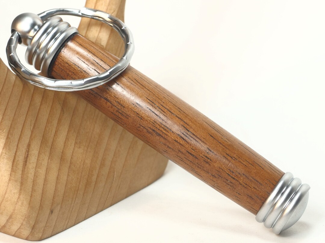 Secret Compartment Keychain in Mahogany Wood With Chrome - Etsy