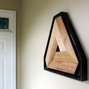 Optical Illusion Art, 3D Overlapping Triangle Wood Wall Art - Etsy