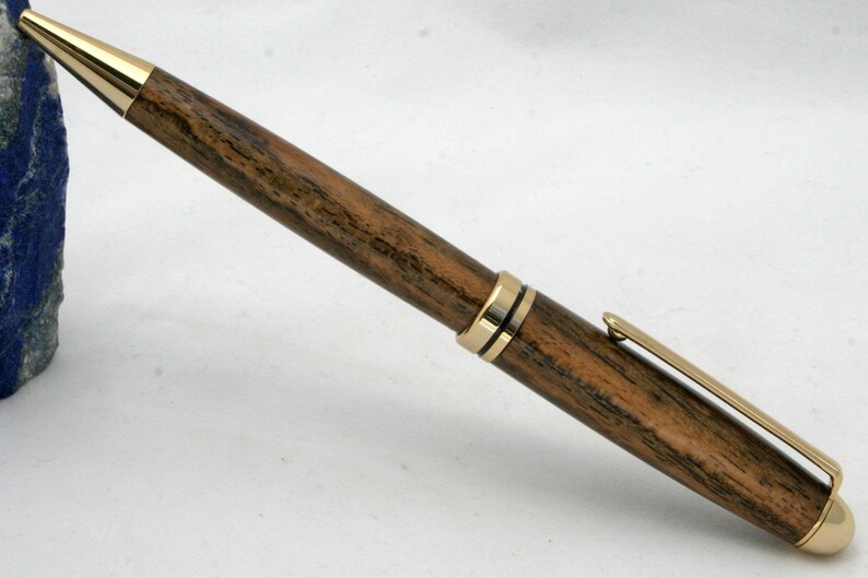 Zebra Wood Pen in Gold Setting, Handcrafted - Etsy