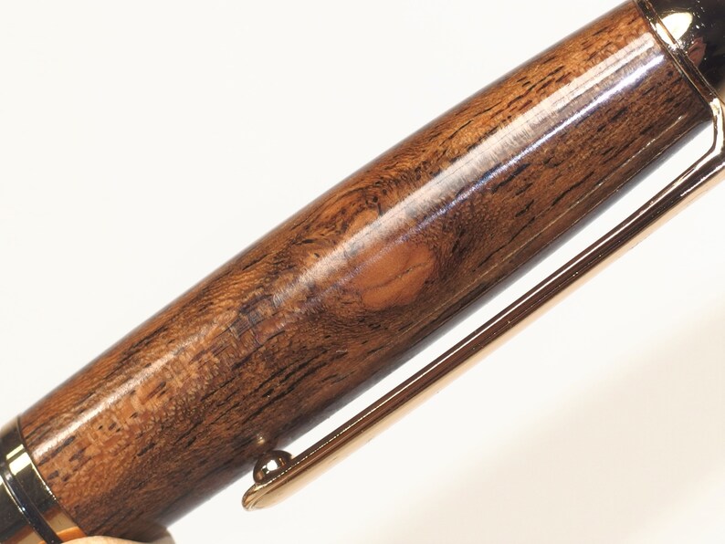 Zebra Wood Pen in Gold Setting, Handcrafted - Etsy