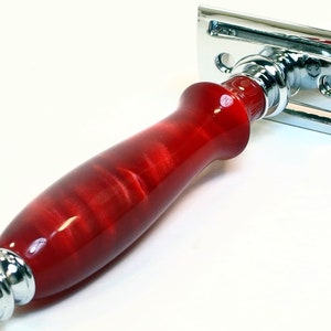 Double Edge Razor Ergonomic Handle in Candy Apple Red Acrylic - Etsy