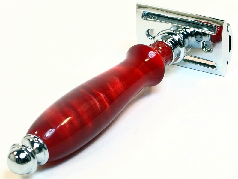 Double Edge Razor Ergonomic Handle in Candy Apple Red Acrylic - Etsy