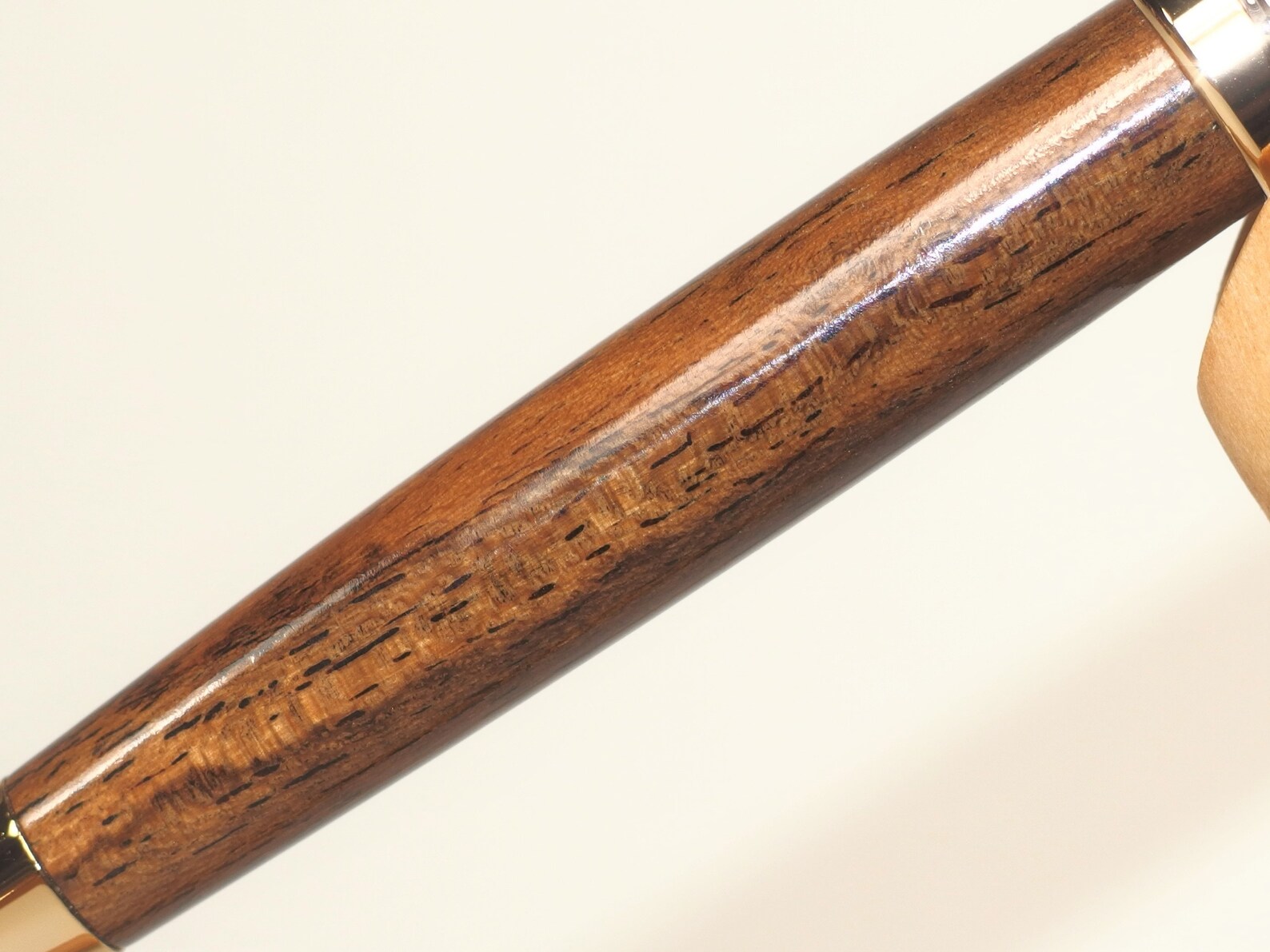 Zebra Wood Pen in Gold Setting, Handcrafted - Etsy