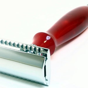 Double Edge Razor Ergonomic Handle in Candy Apple Red Acrylic - Etsy