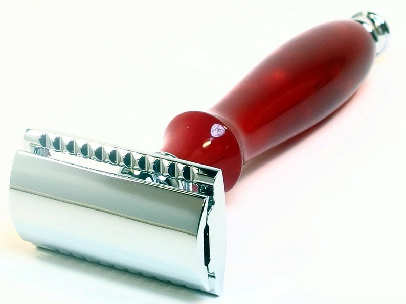 Double Edge Razor Ergonomic Handle in Candy Apple Red Acrylic - Etsy