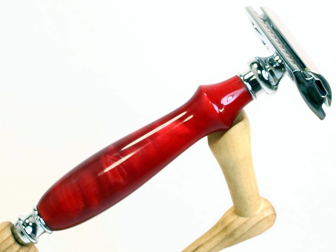 Double Edge Razor Ergonomic Handle in Candy Apple Red Acrylic - Etsy