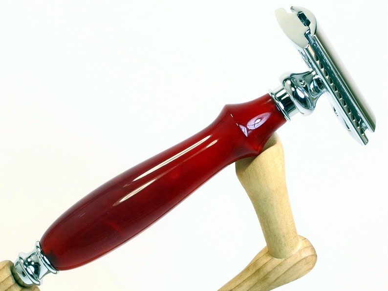 Double Edge Razor Ergonomic Handle in Candy Apple Red Acrylic - Etsy