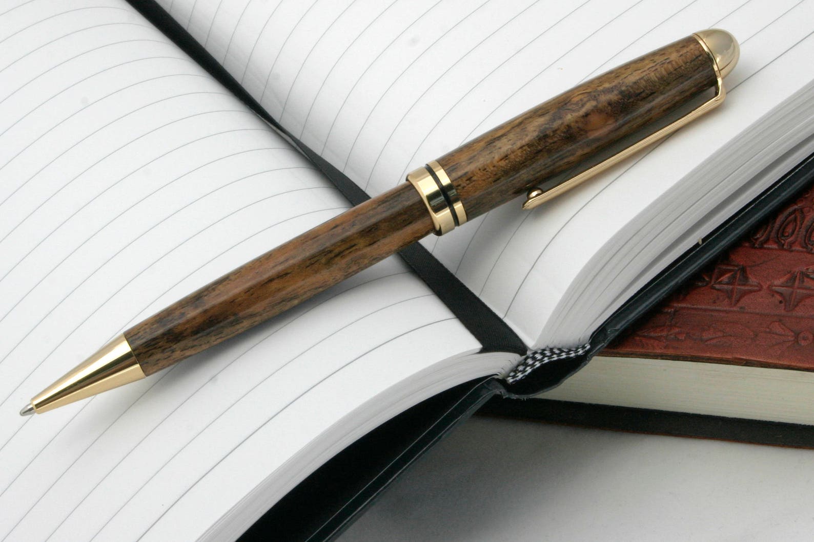 Zebra Wood Pen in Gold Setting, Handcrafted - Etsy