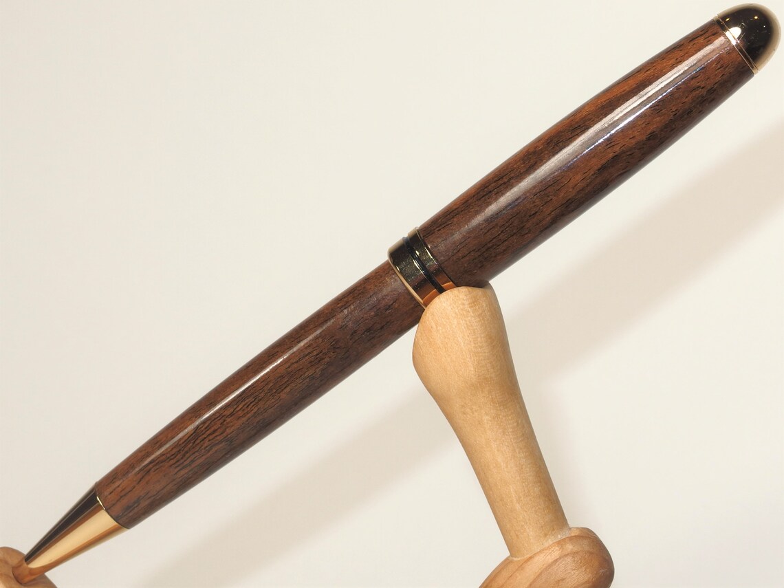 Zebra Wood Pen in Gold Setting, Handcrafted - Etsy