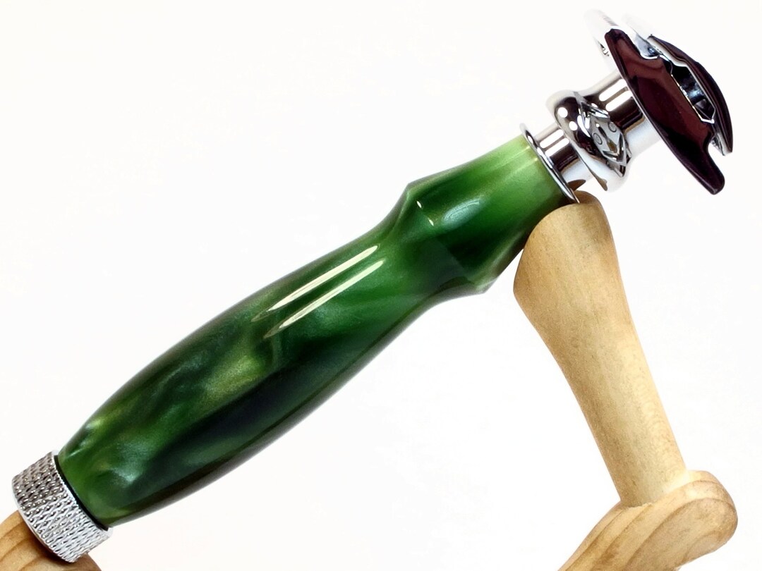 Ergonomic Double Edge Safety Razor Handle in Swirling Green Acrylic - Etsy
