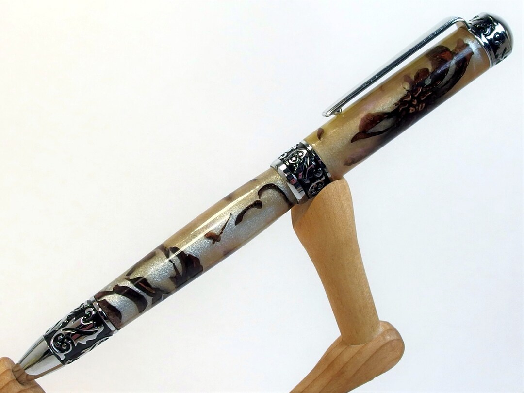 Pine Cone Pen Cast in Acrylic in Chrome Arbor Setting - Etsy