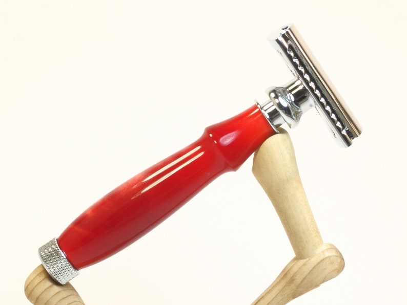 Double Edge Razor Ergonomic Handle in Candy Apple Red Acrylic | Etsy