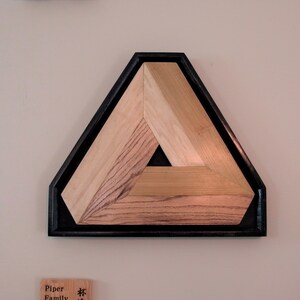 Optical Illusion Art, 3D Overlapping Triangle Wood Wall Art - Etsy