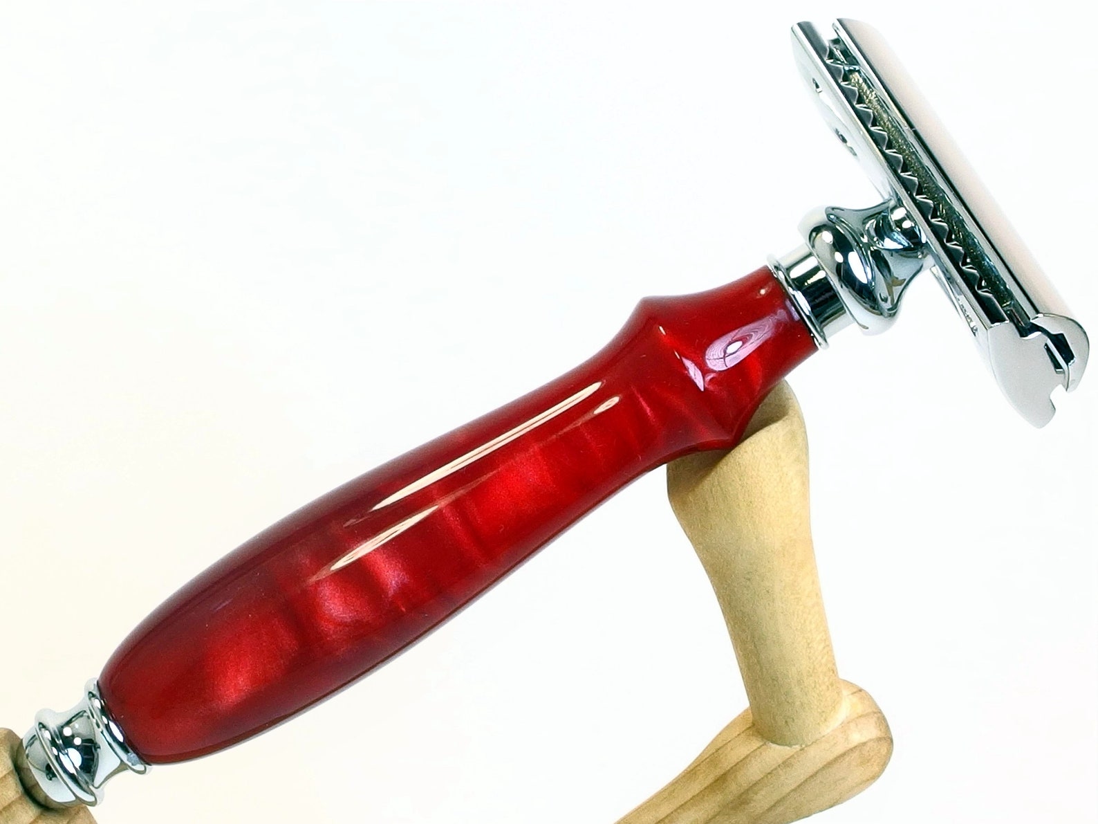 Double Edge Razor Ergonomic Handle in Candy Apple Red Acrylic - Etsy