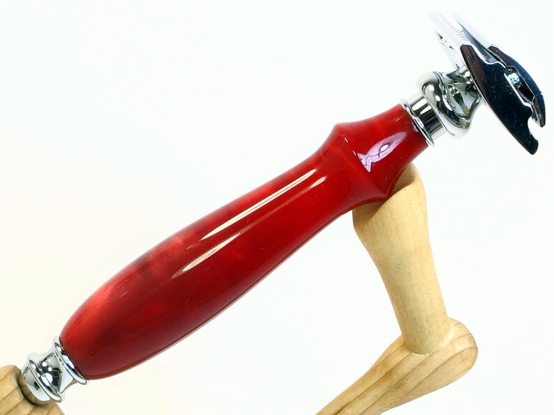 Double Edge Razor Ergonomic Handle in Candy Apple Red Acrylic - Etsy
