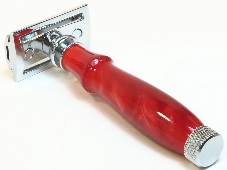 Double Edge Razor Ergonomic Handle in Candy Apple Red Acrylic | Etsy