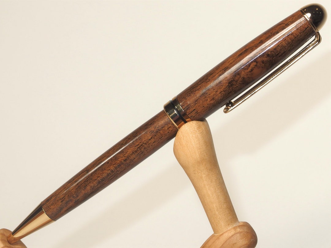 Zebra Wood Pen in Gold Setting, Handcrafted - Etsy