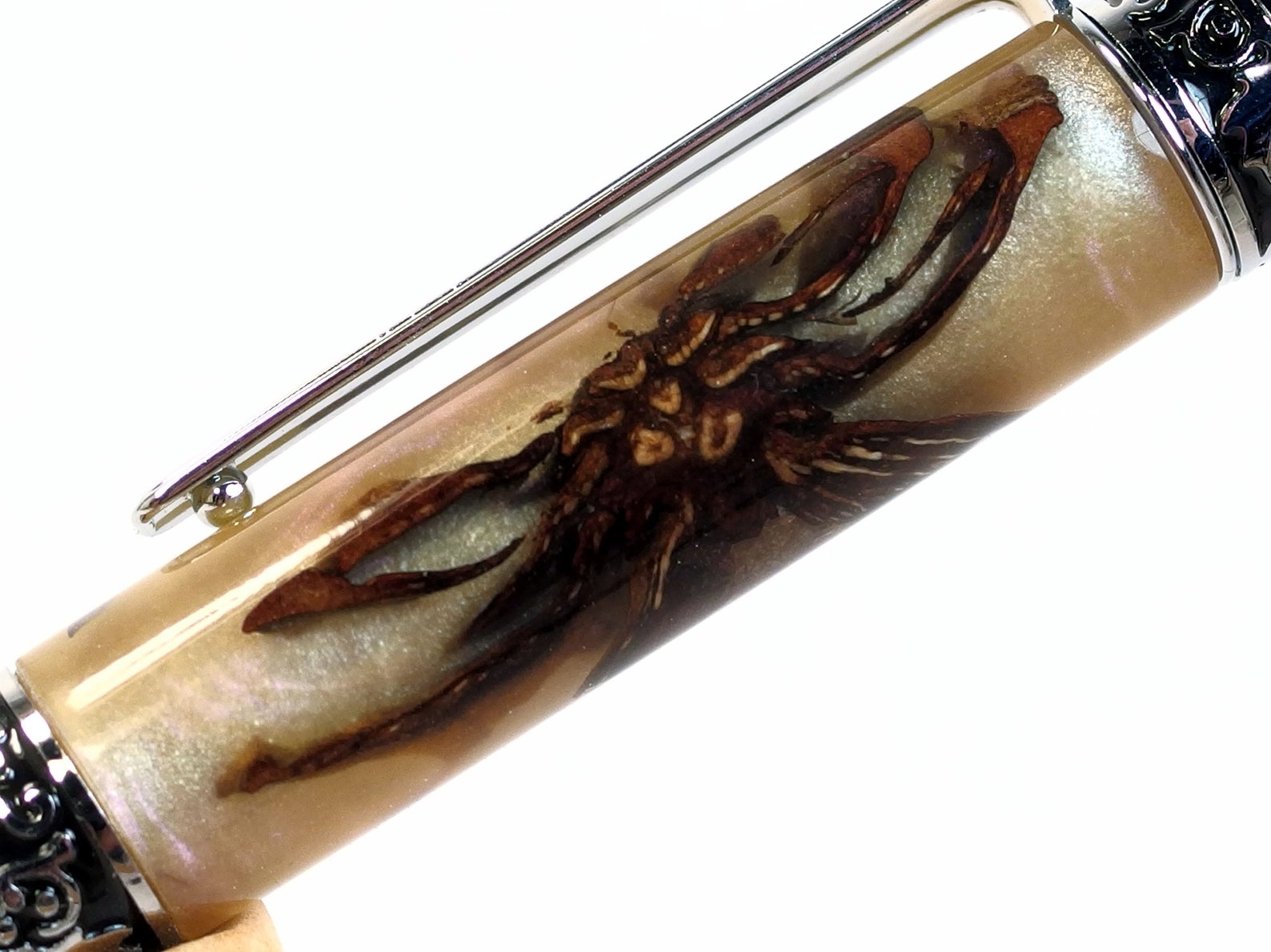 Pine Cone Pen Cast in Acrylic in Chrome Arbor Setting - Etsy