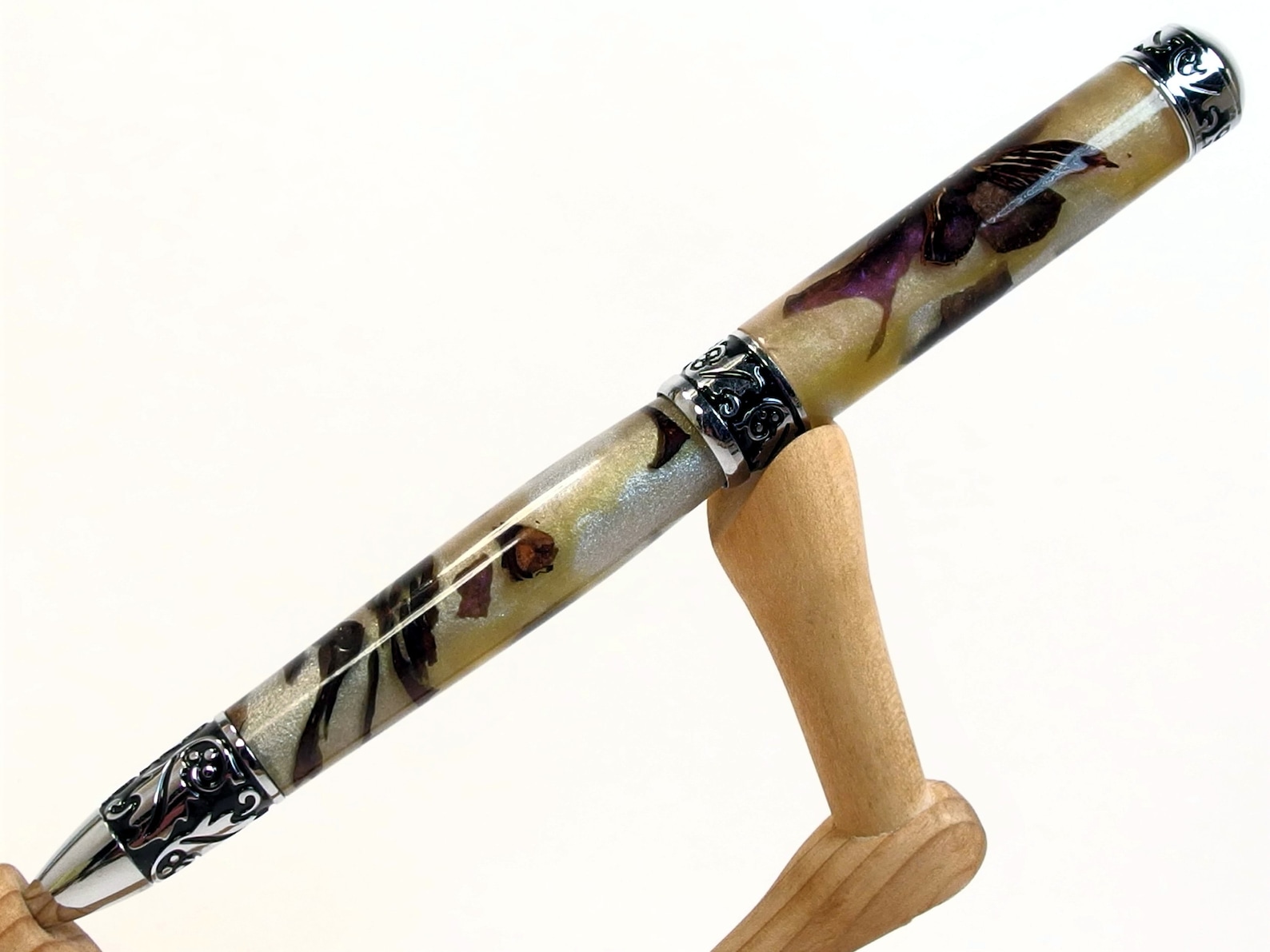 Pine Cone Pen Cast in Acrylic in Chrome Arbor Setting - Etsy