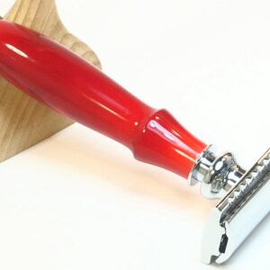 Double Edge Razor Ergonomic Handle in Candy Apple Red Acrylic | Etsy