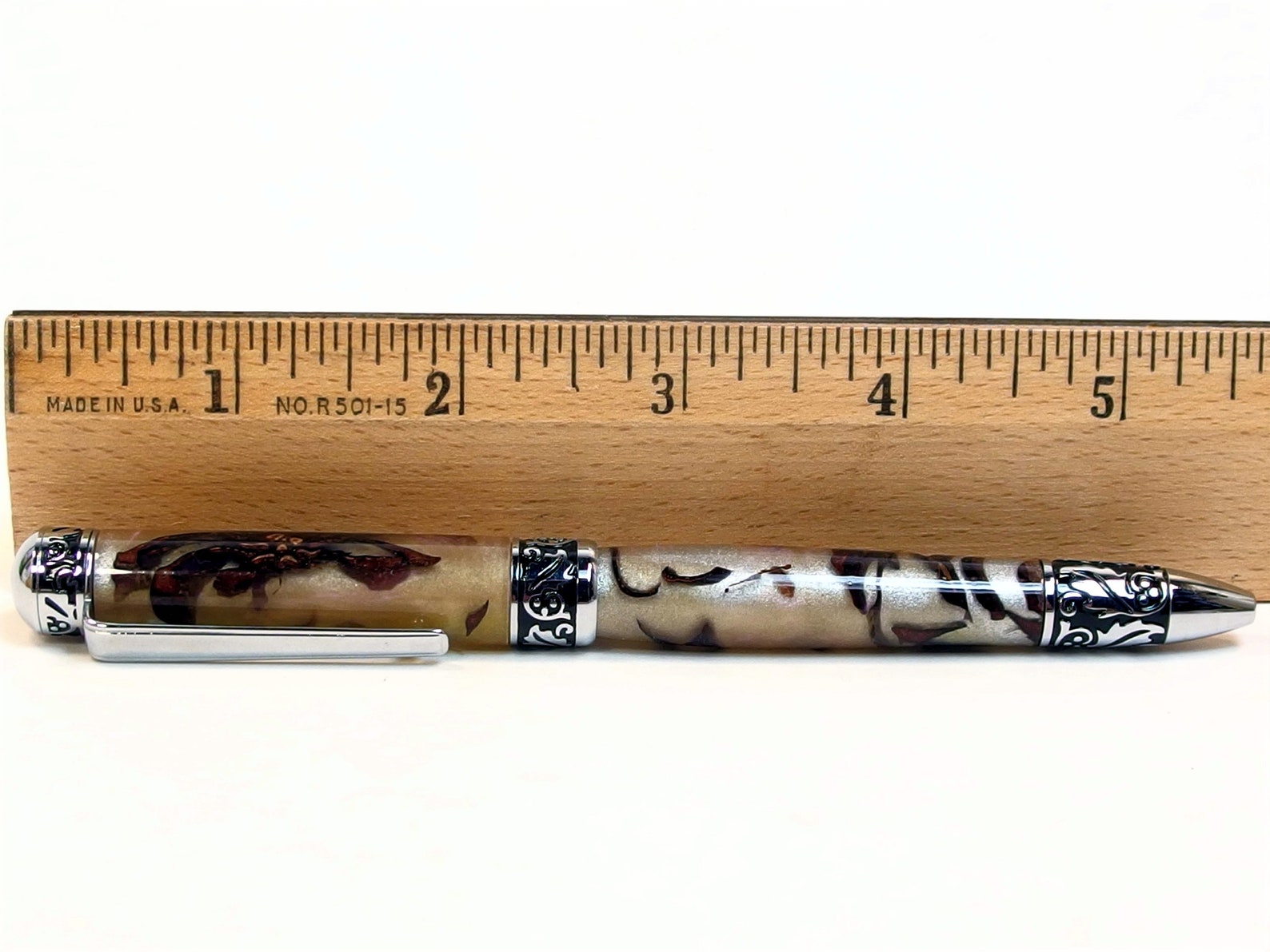Pine Cone Pen Cast in Acrylic in Chrome Arbor Setting - Etsy
