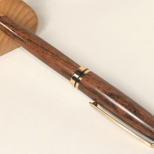 Zebra Wood Pen in Gold Setting, Handcrafted - Etsy