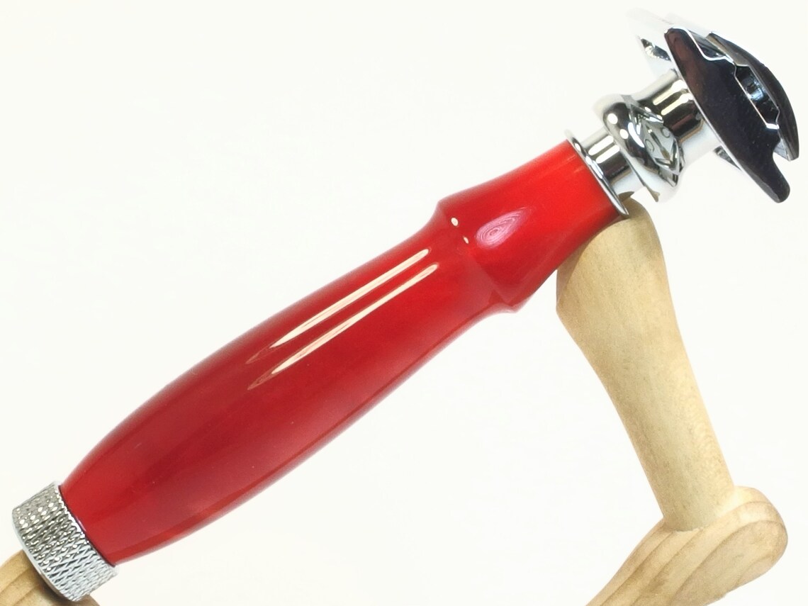 Double Edge Razor Ergonomic Handle in Candy Apple Red Acrylic | Etsy