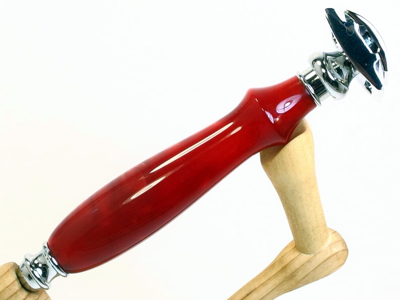 Double Edge Razor Ergonomic Handle in Candy Apple Red Acrylic - Etsy