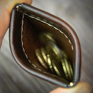 Leather Coin Purse, Squeeze Frame Pouch, Extendable Coin Pocket Card ...