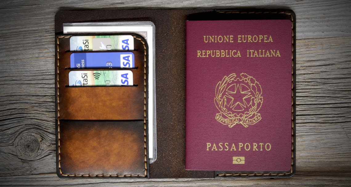 Leather Passport Cover. Handmade Italian Leather Passport - Etsy UK