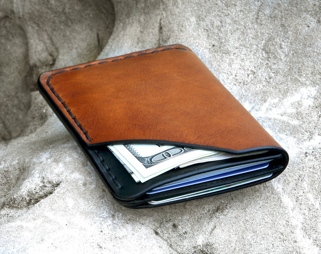 Slim Front Pocket Italian Leather Wallet: Personalized Compact Card ...