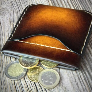 Leather Coin Purse, Squeeze Frame Pouch, Extendable Coin Pocket Card ...