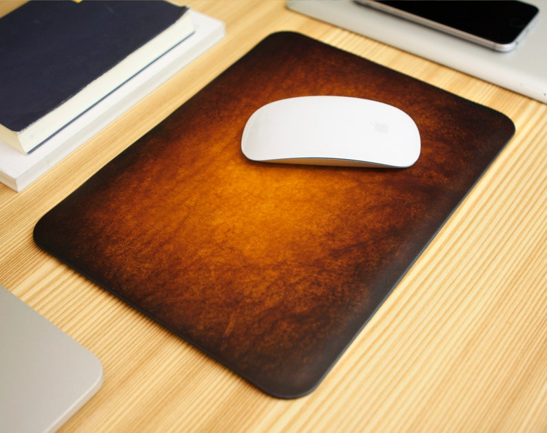 Handmade Italian Leather Mouse Pad: Suede Lined, Personalized Desk Mat ...