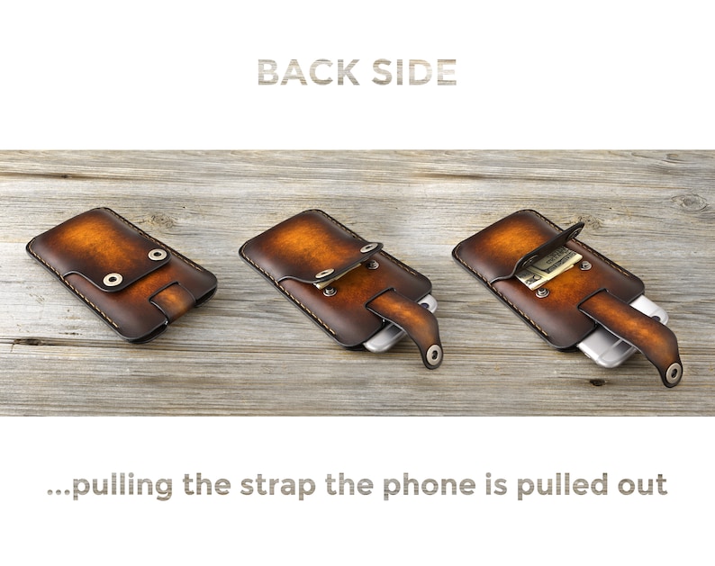 Personalized Leather Phone Sleeve With Pull Tab - Custom Fit for All ...